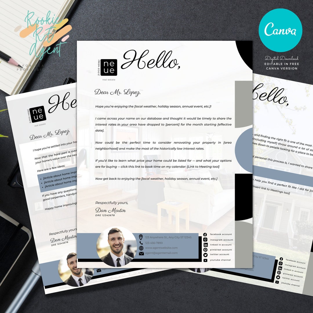 Real Estate Letter Templates Bundle: Prospecting, Interest Rate, Client ...