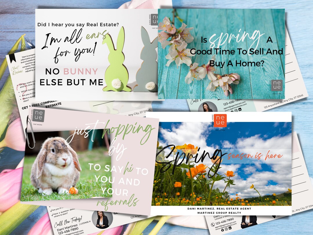 Real Estate Spring Postcard | Real Estate Easter Bunny Postcard ...