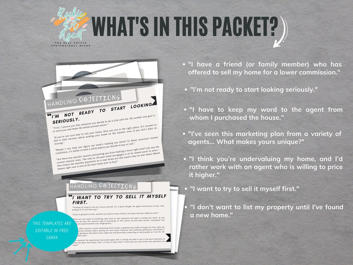 Real Estate Objection Handling Scripts: Realtor Sales Guide (instant ...