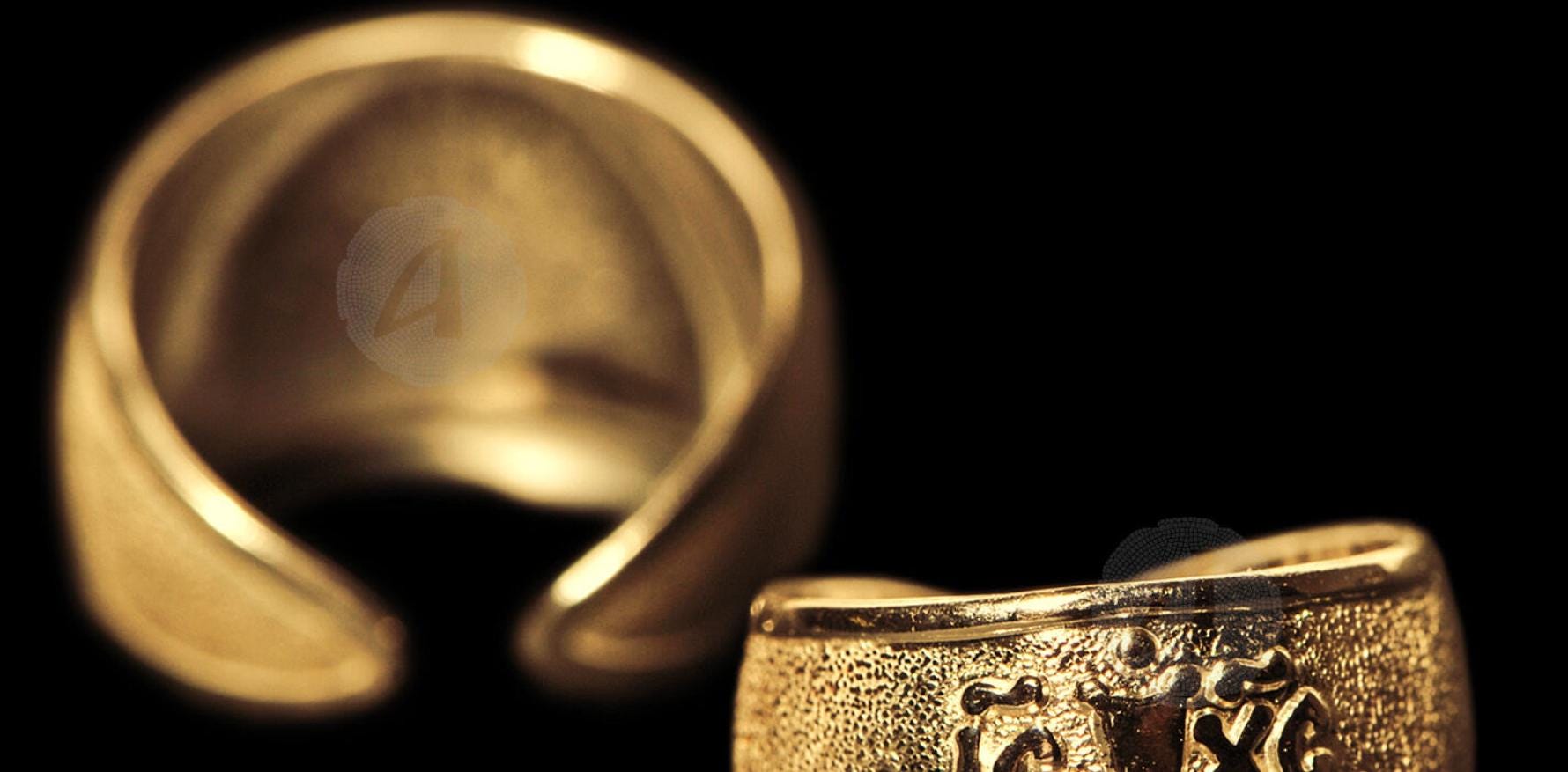 Ring Engraved ICXC NIKA Byzantine Greek Hand Silver 925 Gold Plated Orthodox Athos NIKA Original ...