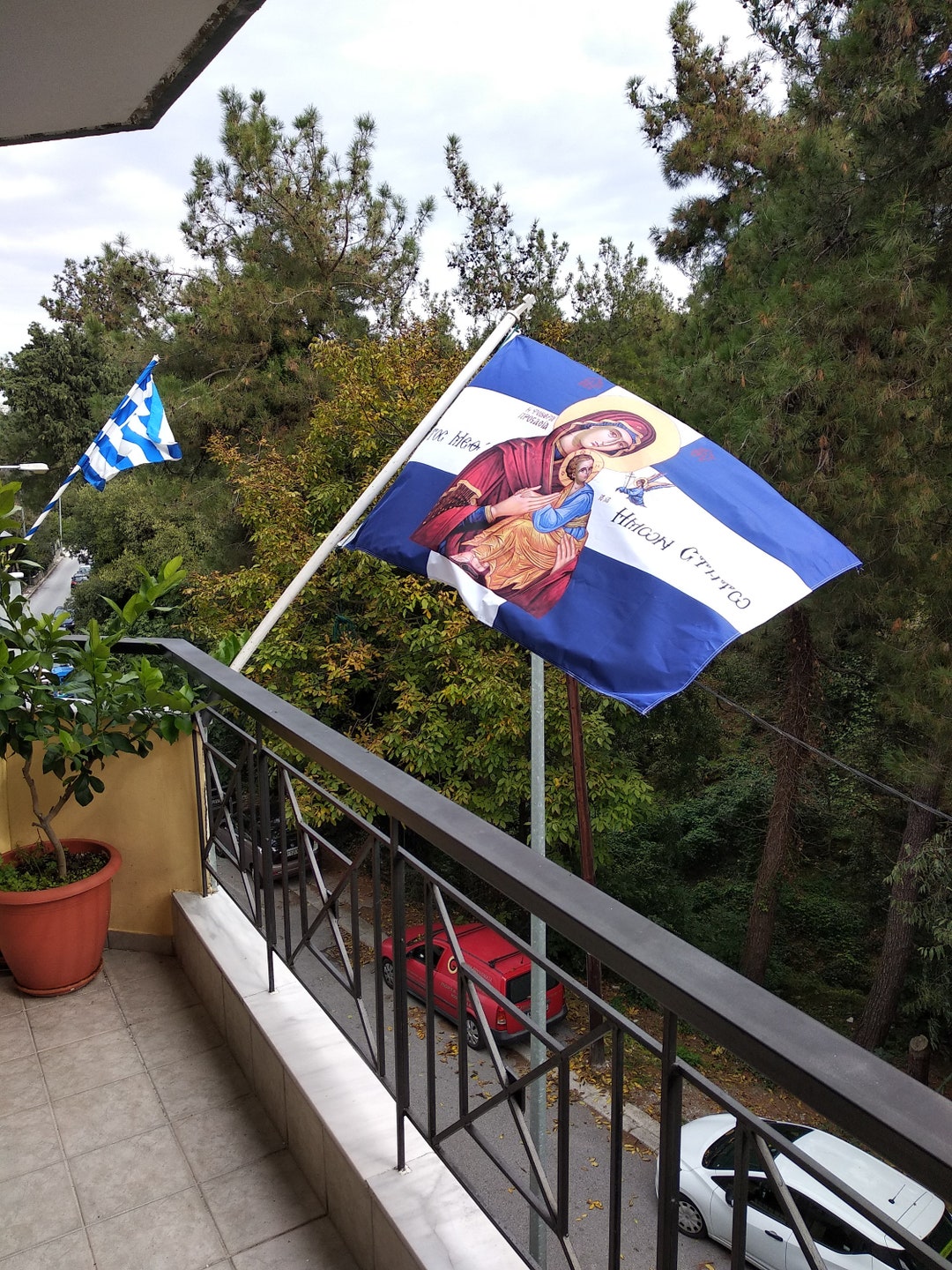 Church Flags - Flaggen -Σημαίες Byzantine Orthodox Greek Virgin Mary ...