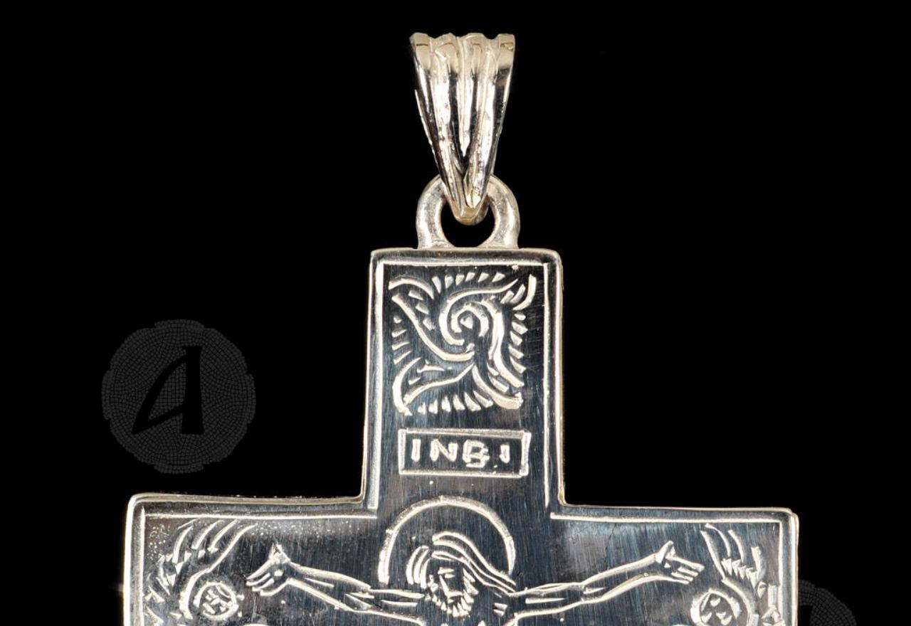 Cross 2side Screw and for Holy Relics Jesus Silver 925 Original Athos ...
