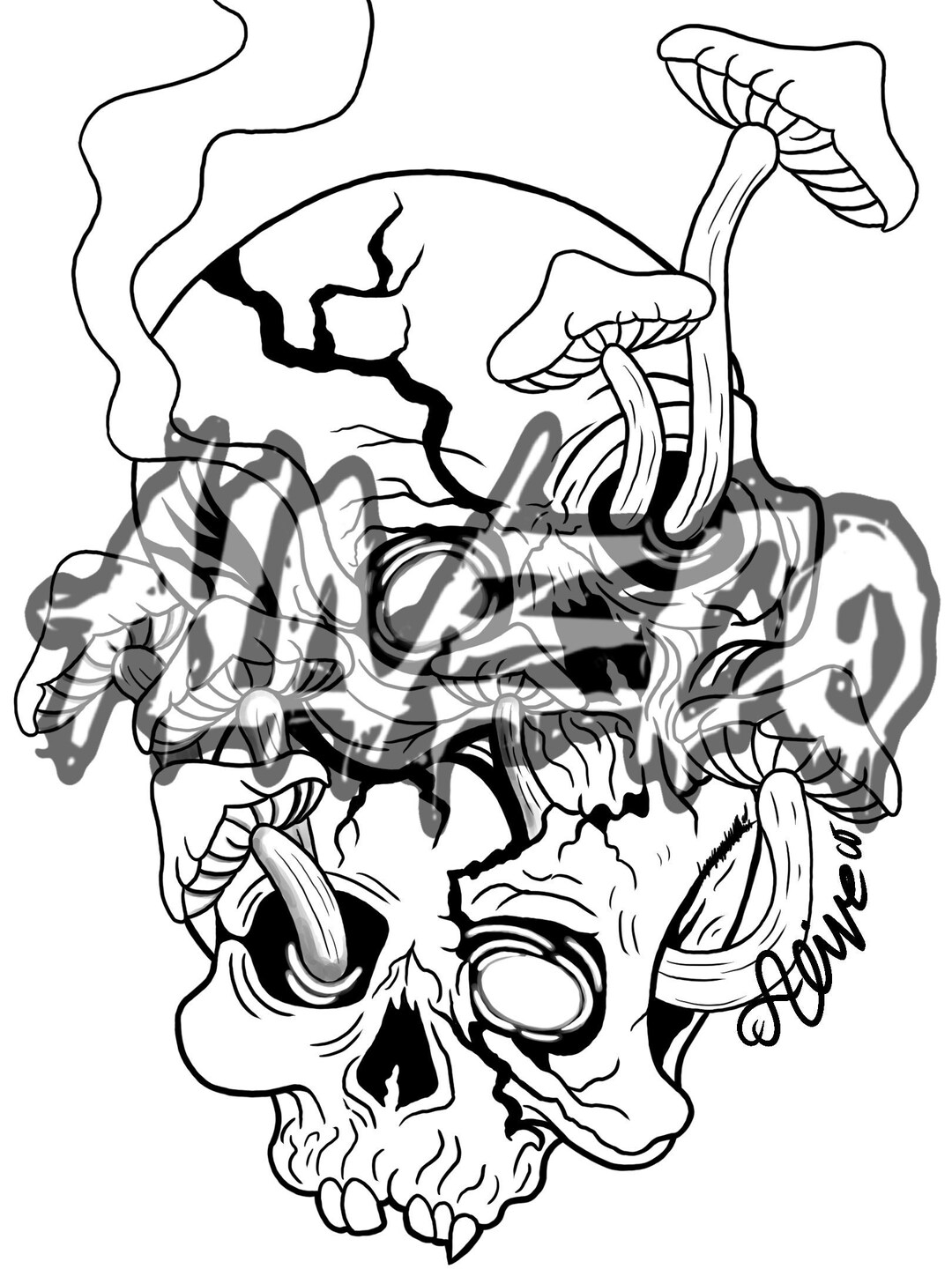 Psychedelic Shrooms Adult Coloring Page - Etsy