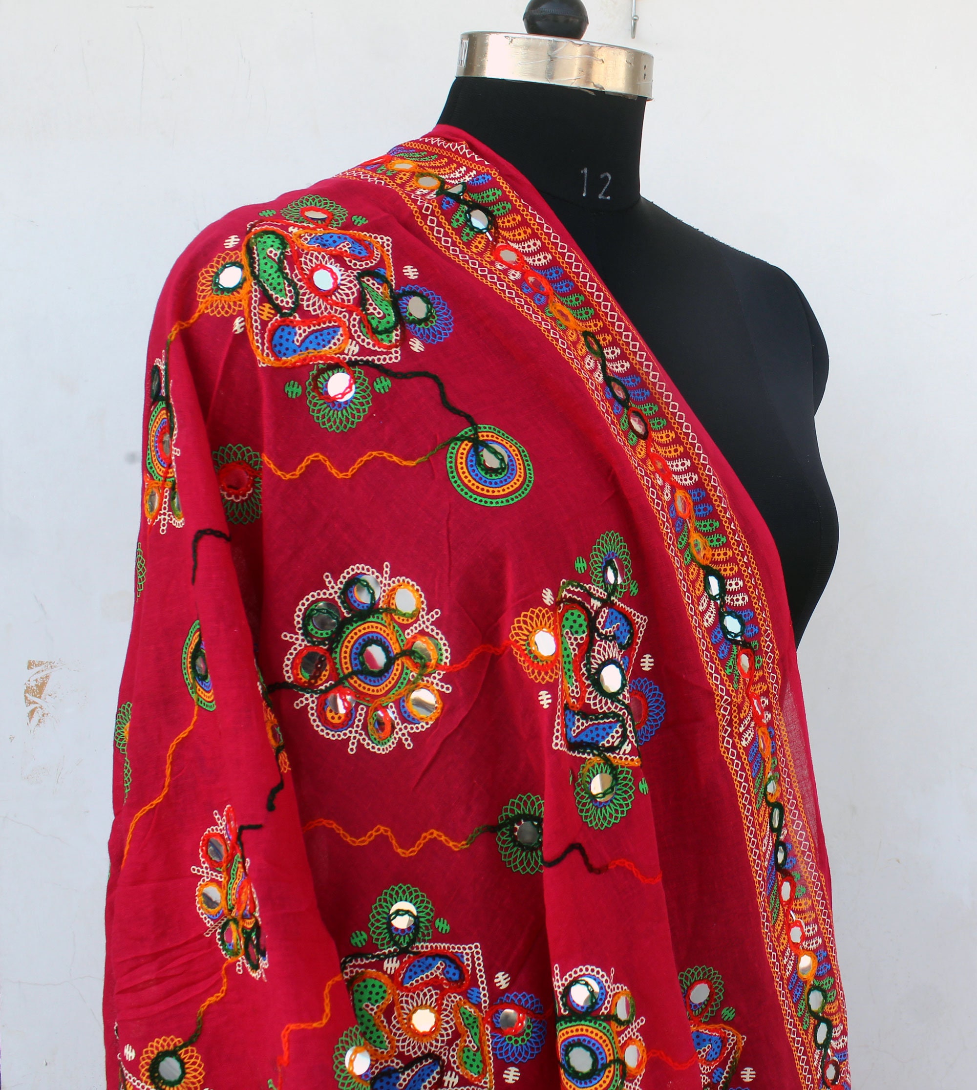 Hand Embroidered Phulkari Dupatta Colourful Floral Design | Etsy