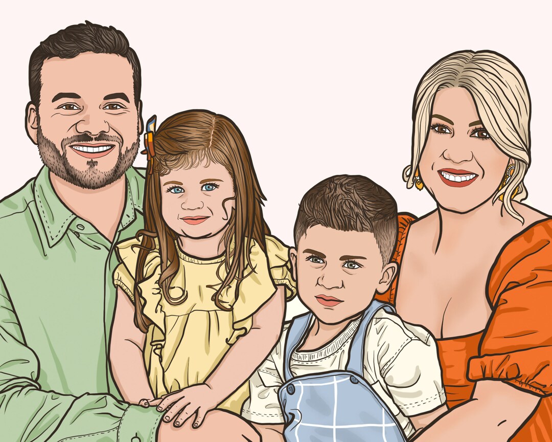 Cartoon Portrait Custom Cartoon Portrait Custom Digital Art - Etsy