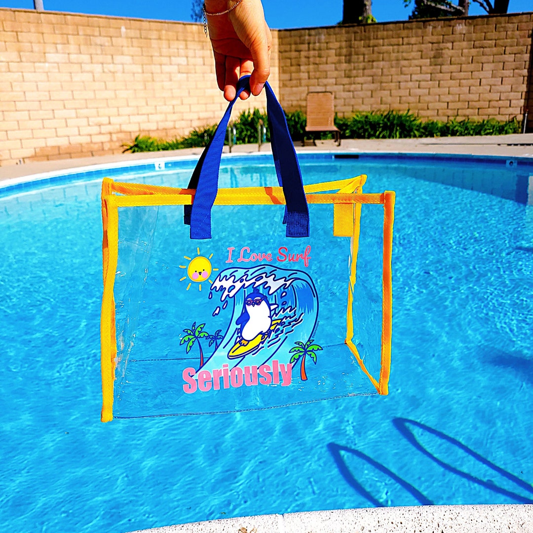 Transparent Vinyl Beach Bag, Summer Clear Tote Bag, Unique PVC Beach ...