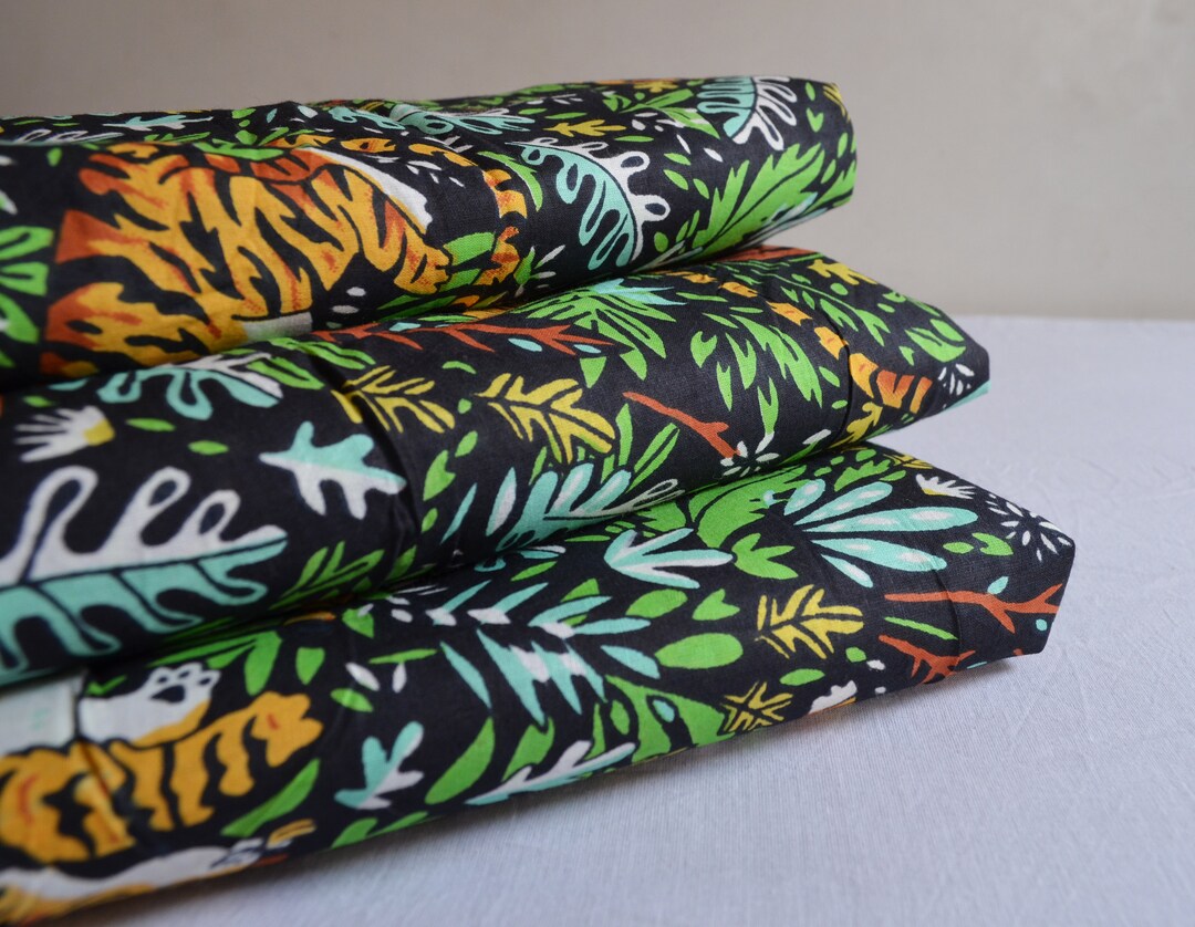 Animal Block Print Indian Cotton Hand Stamped Craft Fabric by the Yard ...