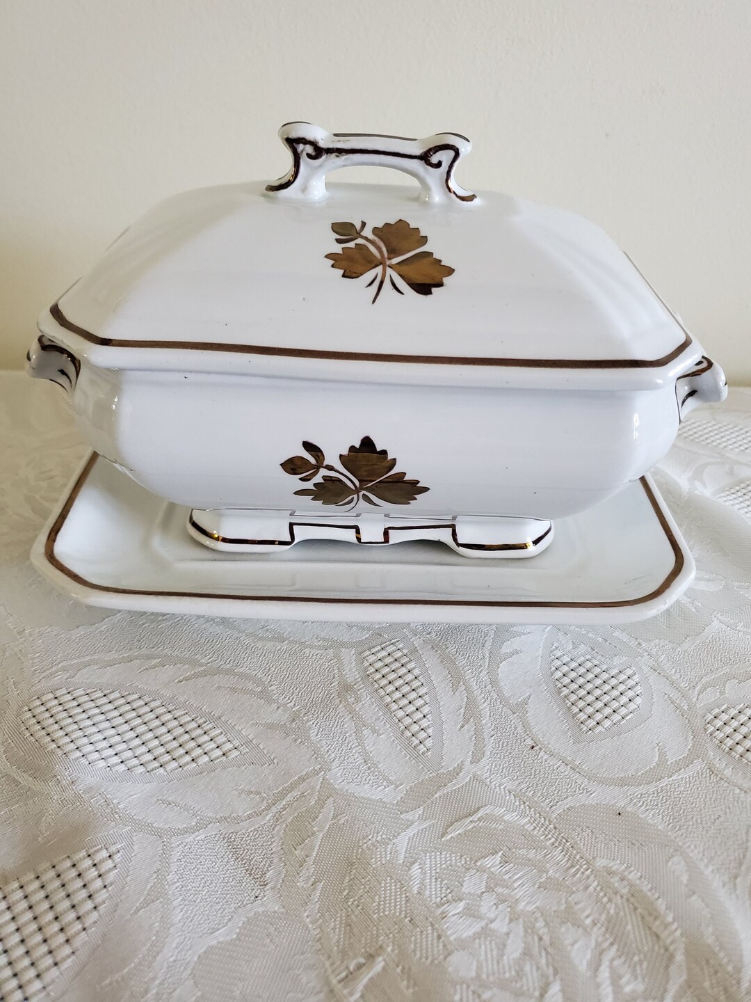 Antique Alfred Meakin Tea Leaf Soup Tureen With Under Plate - Etsy