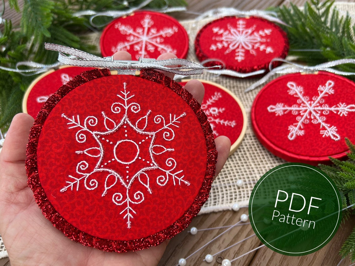 6 Beaded Snowflakes Embroidery Pattern Bead Embroidery - Etsy