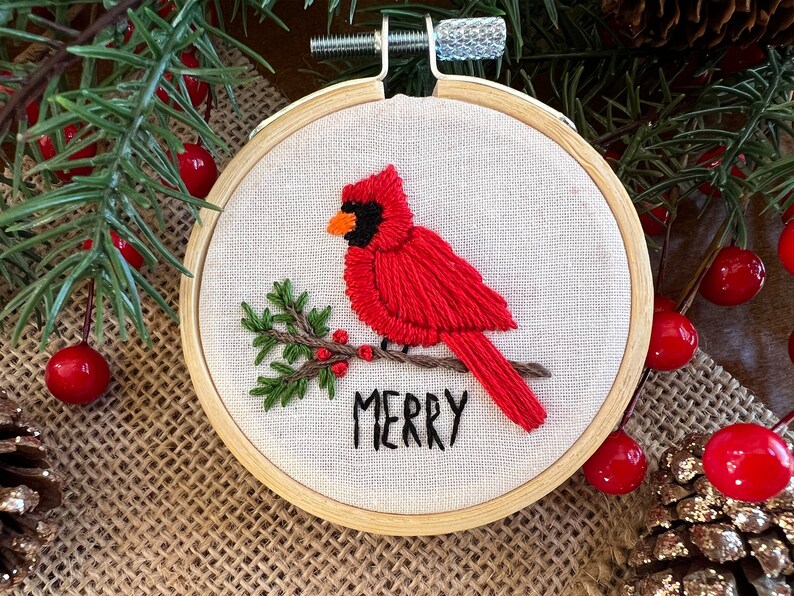 3 Cardinals Embroidery Craft Kit Hand Embroidery for - Etsy