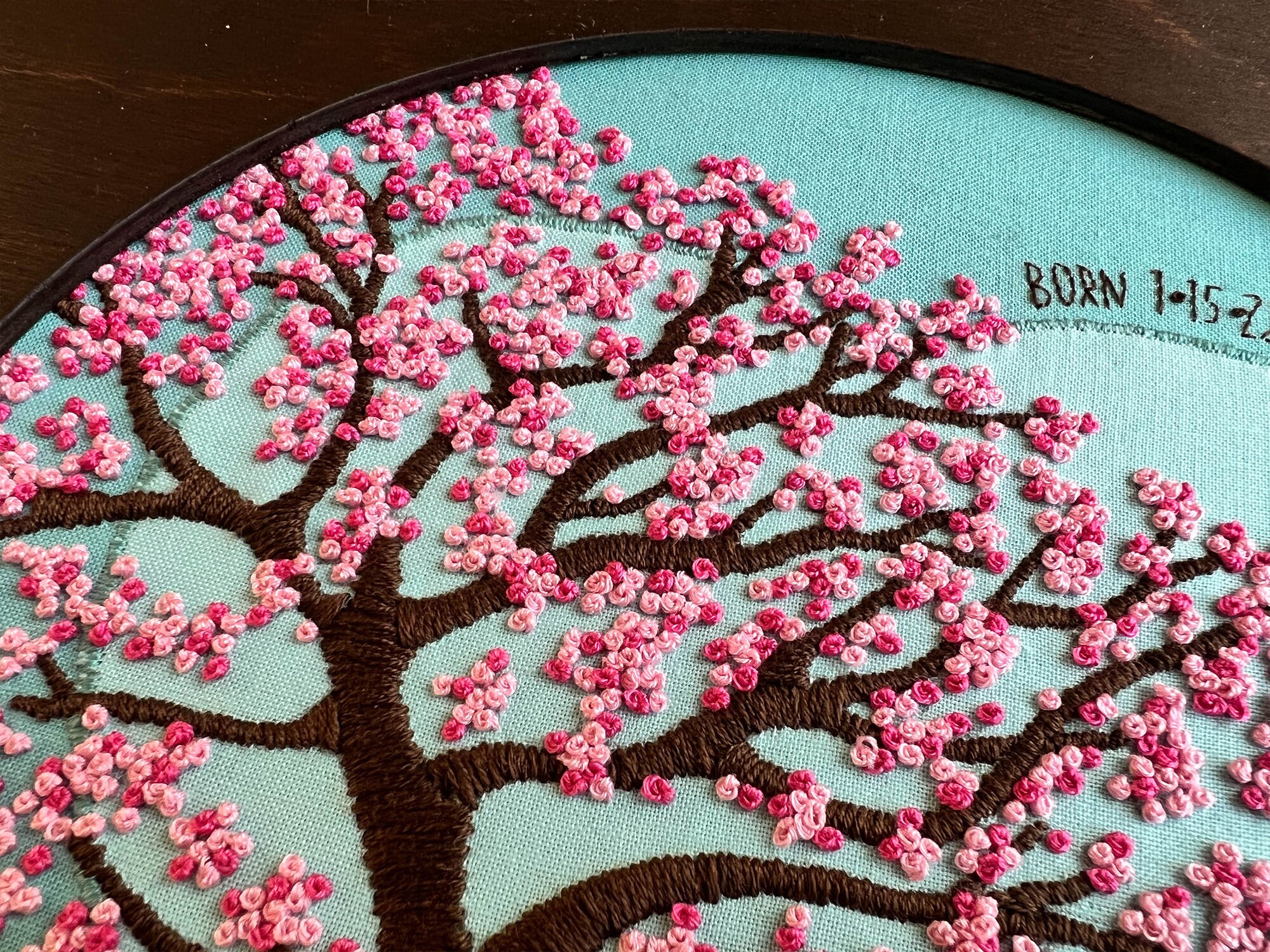 Customizable Hand Embroidery Craft Kit Cherry Blossoms Tree - Etsy