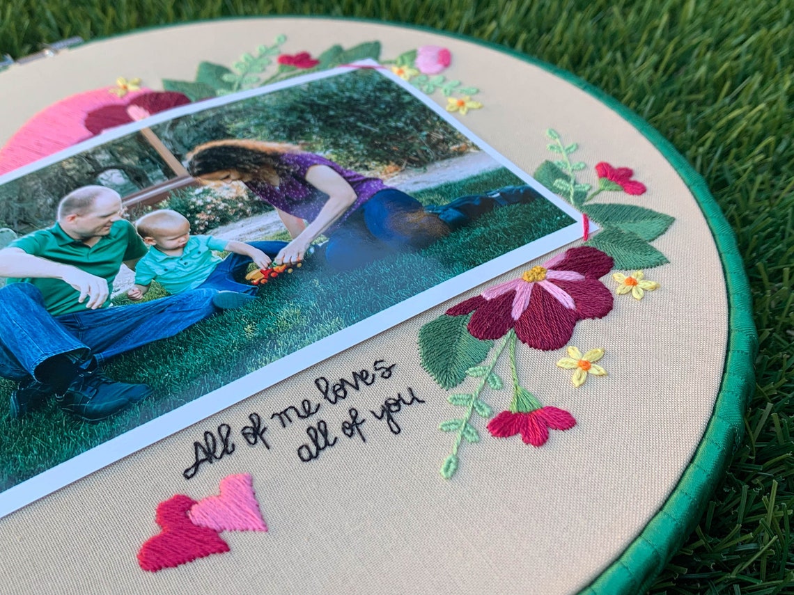 Embroidery Picture Frame PDF Pattern Unique Floral | Etsy