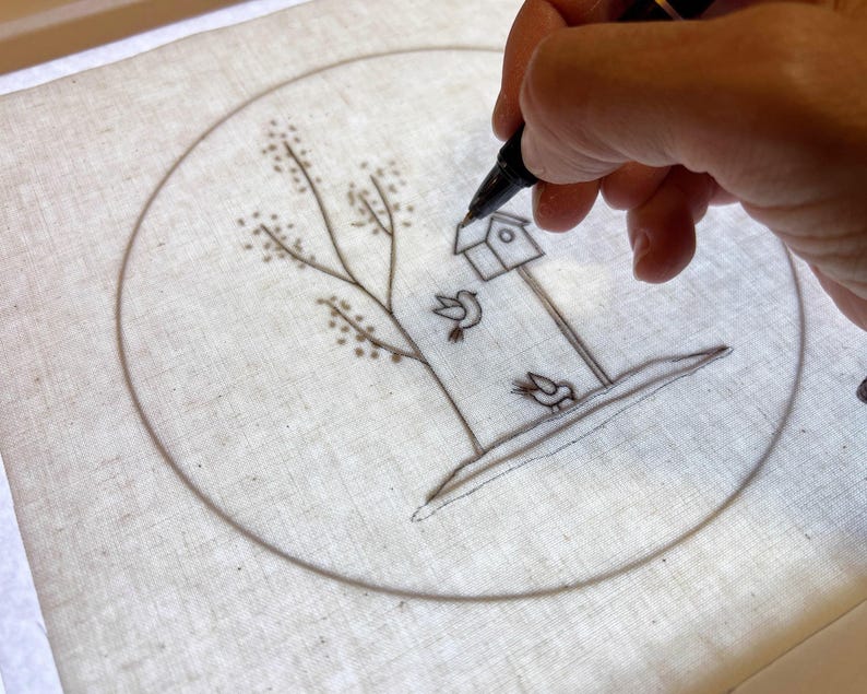 Blue Birds Embroidery Craft Kit | Beginner DIY Hand Embroidery Pattern ...