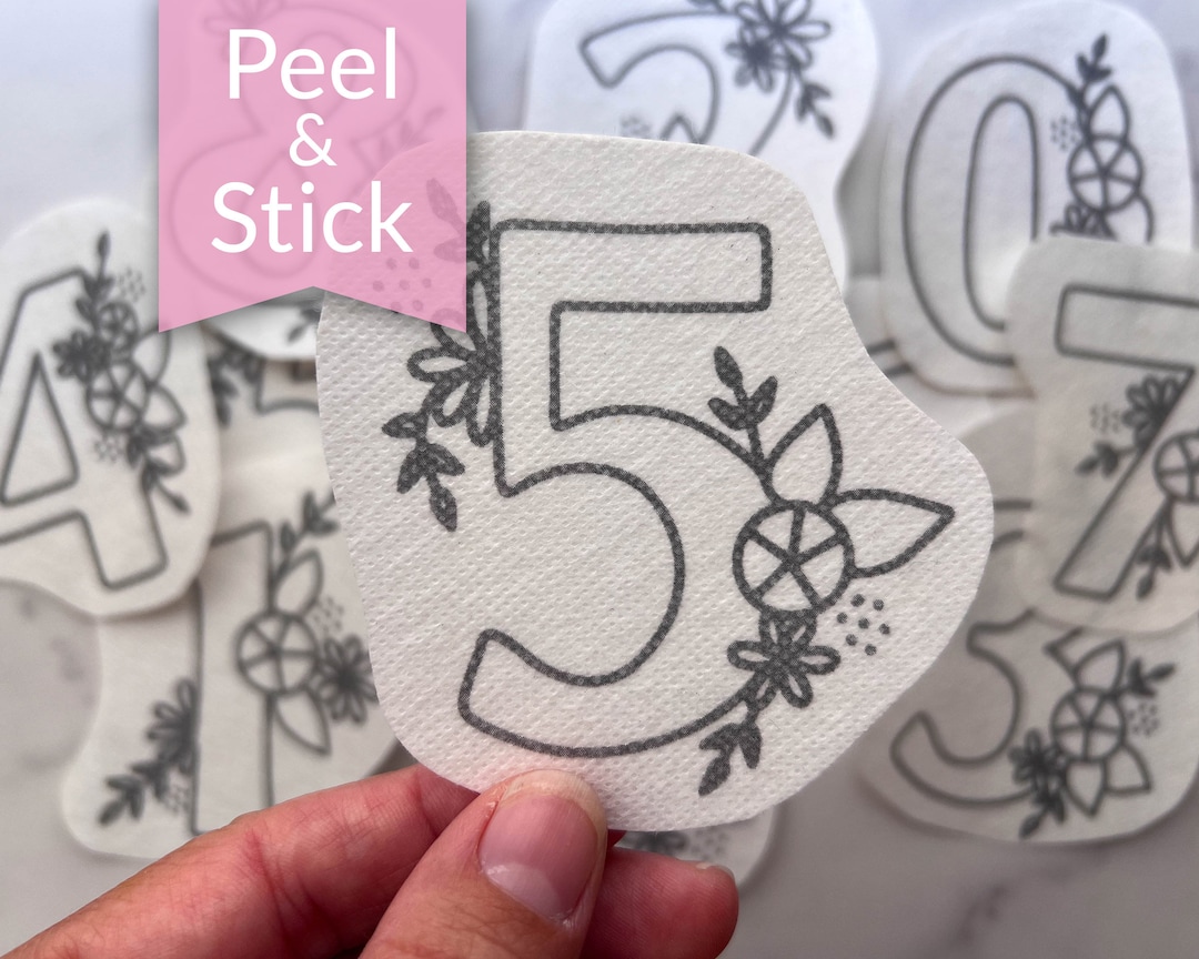 Floral Numbers Embroidery Pattern Water Soluble Stick and Stitch ...