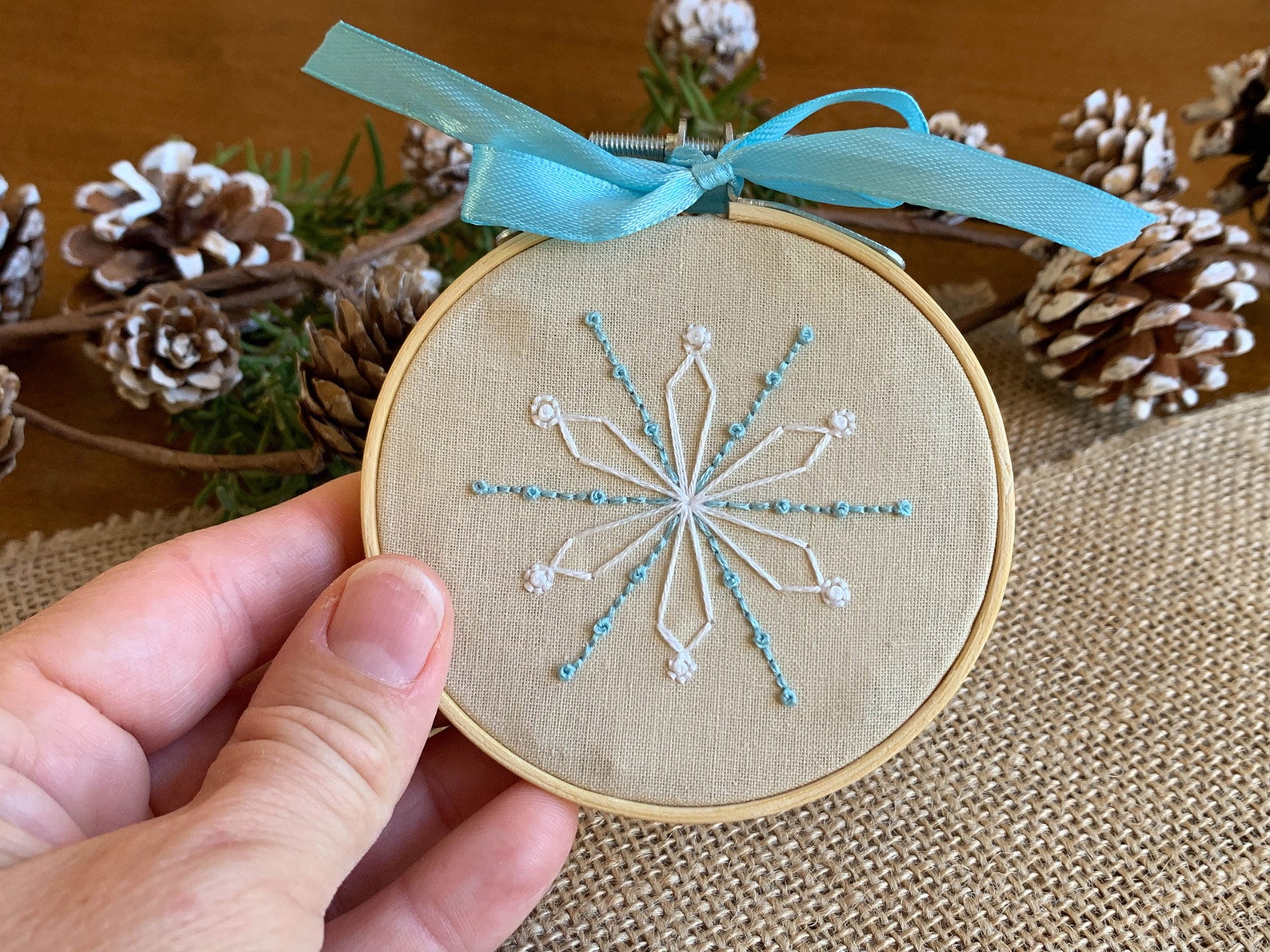 Snowflake Christmas Embroidery Pattern Hand Embroidery Design ...