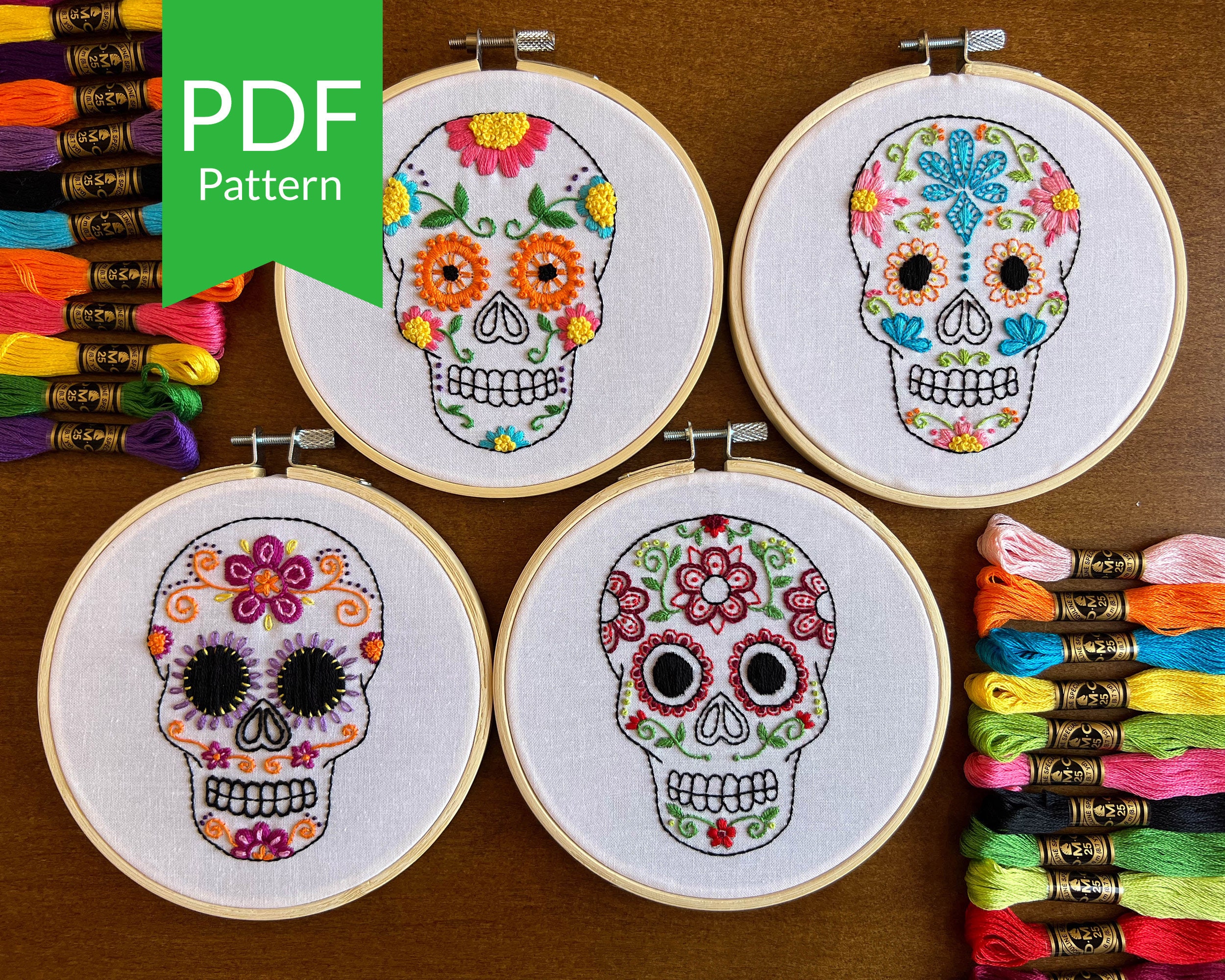 Sugar Skull Embroidery Pattern
