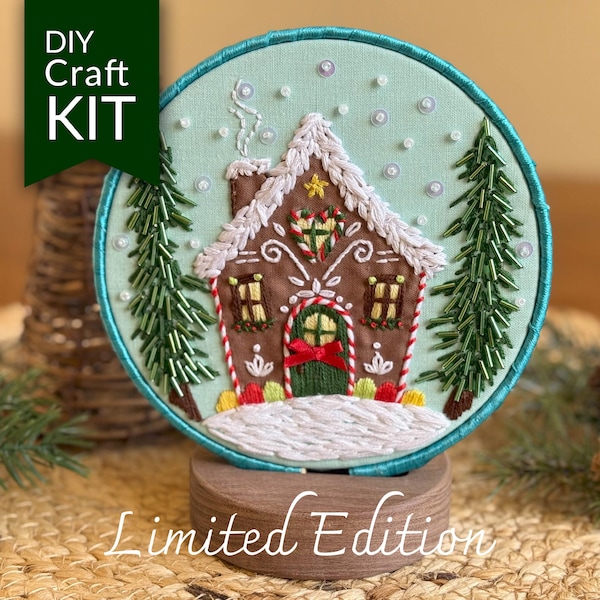 Gingerbread House Embroidery Design - Etsy