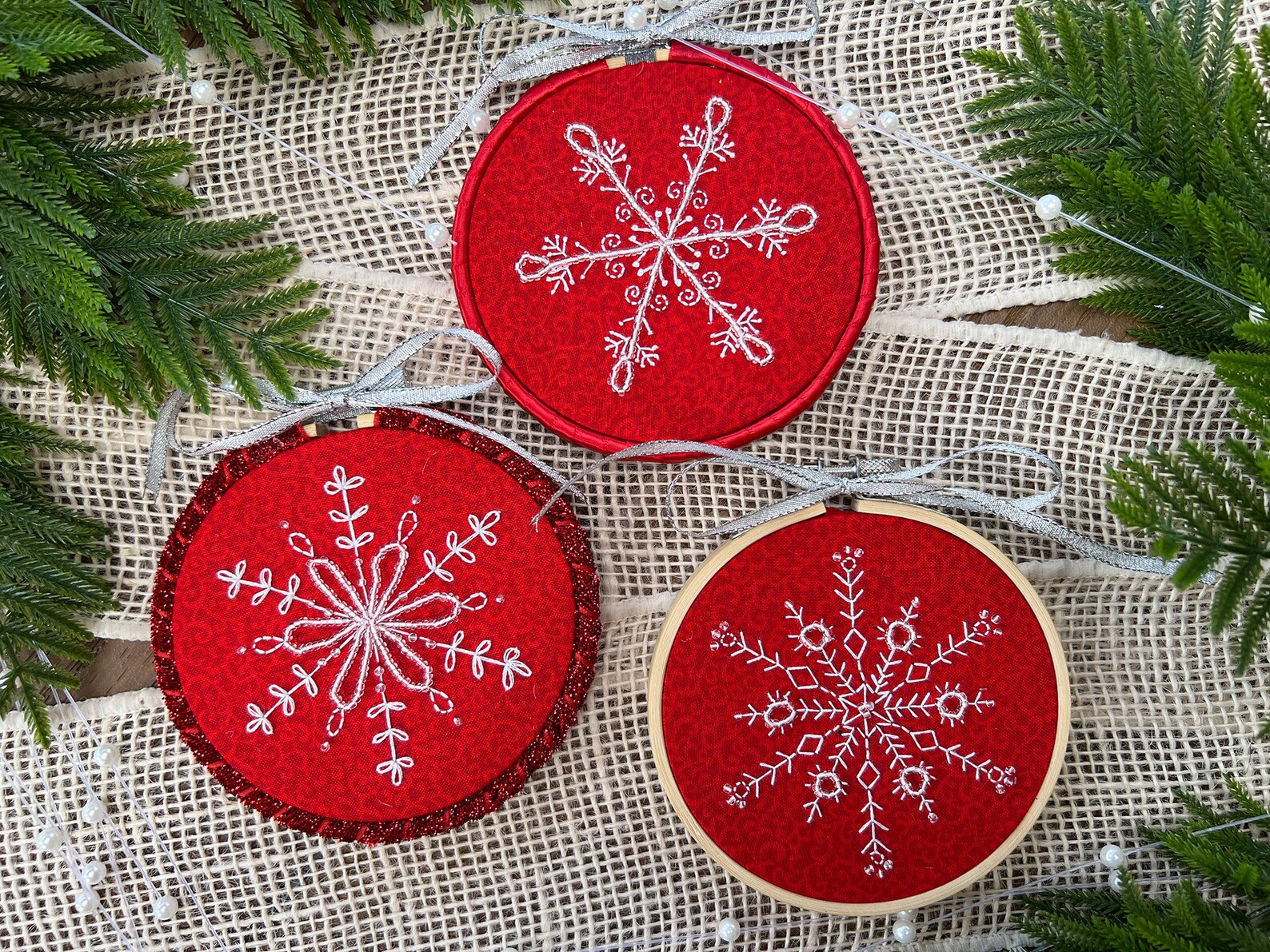 6 Beaded Snowflakes Embroidery Pattern Bead Embroidery - Etsy