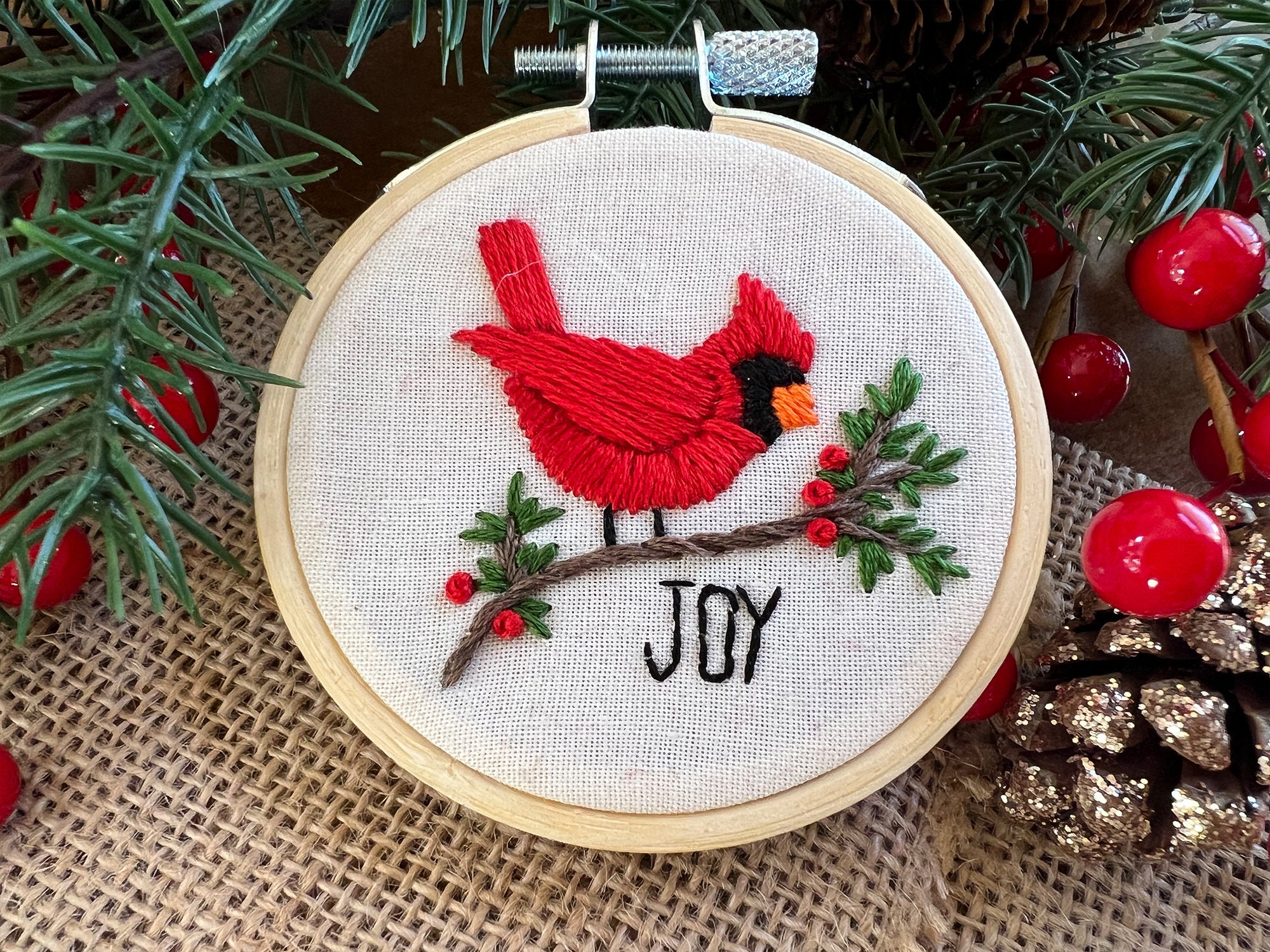 3 Cardinals Embroidery Craft Kit Hand Embroidery for - Etsy