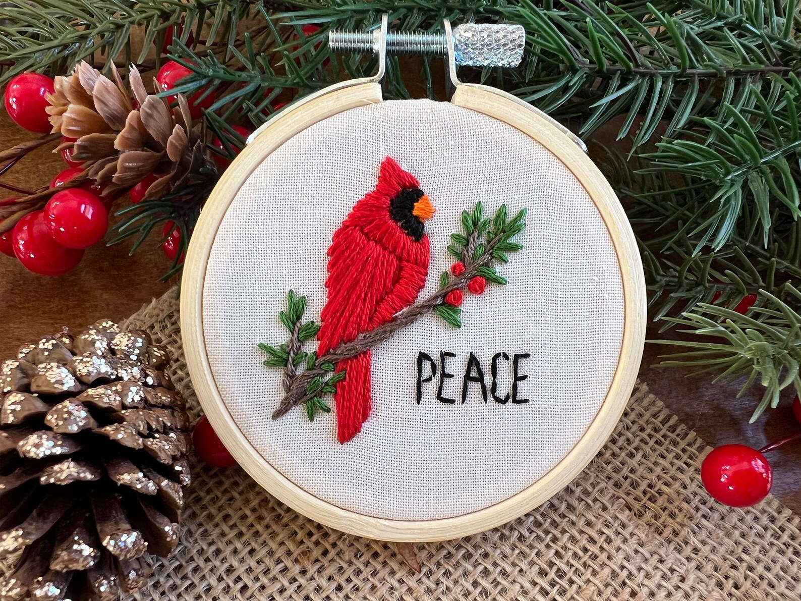 3 Cardinals Embroidery Craft Kit Hand Embroidery for - Etsy