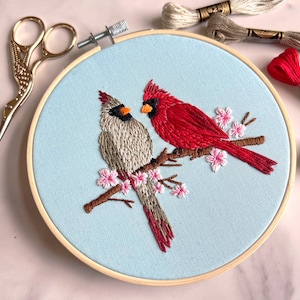 PDF Pattern | 5" Cardinal Embroidery Pattern | Cardinal Birds and ...