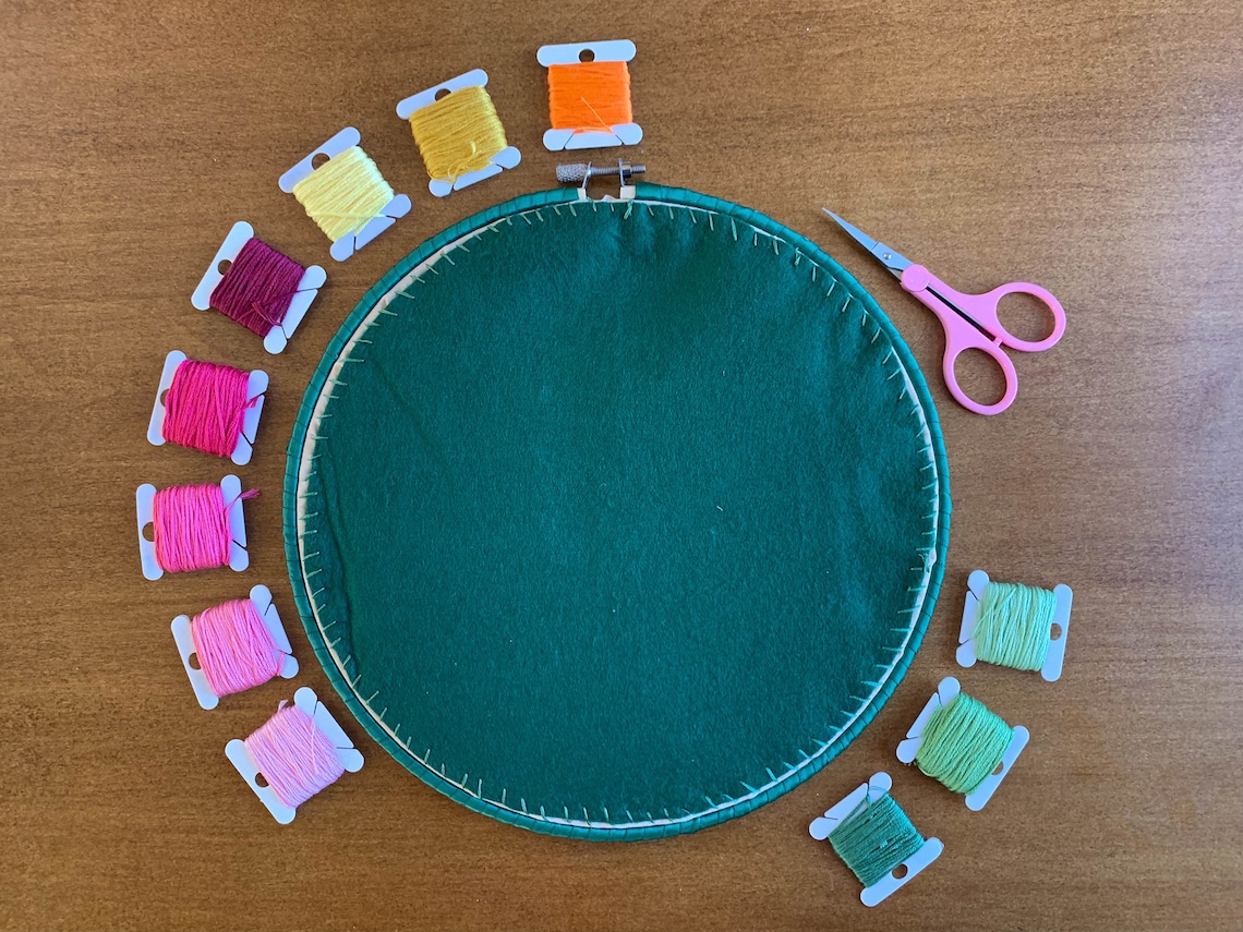 Embroidery Picture Frame PDF Pattern Unique Floral | Etsy