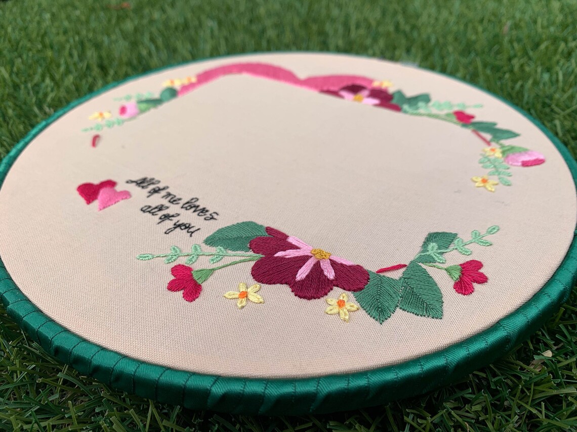 Embroidery Picture Frame PDF Pattern Unique Floral | Etsy