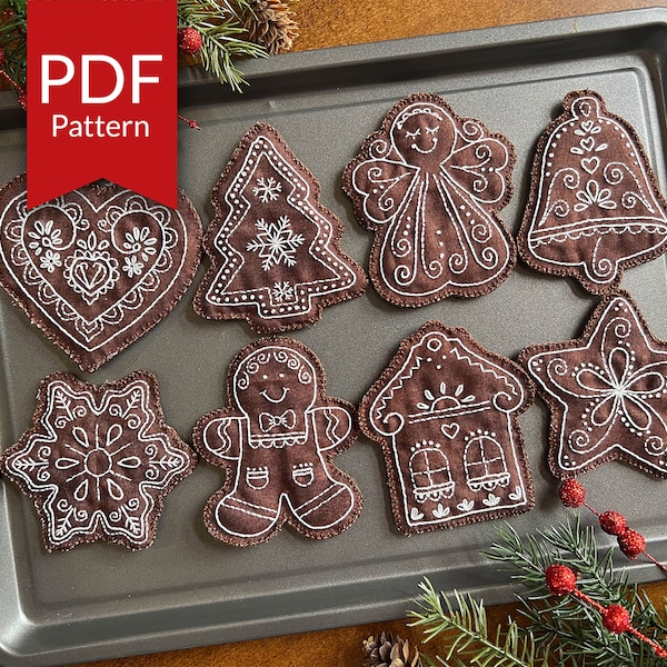 Gingerbread Embroidery Pattern - Etsy