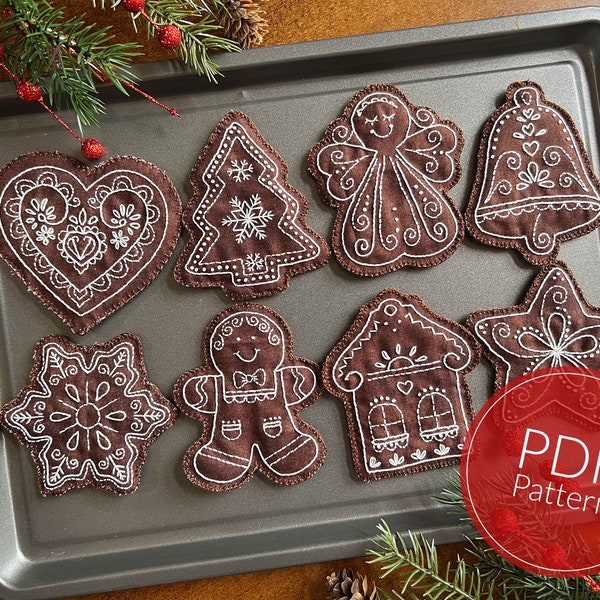 Gingerbread Embroidery Pattern - Etsy