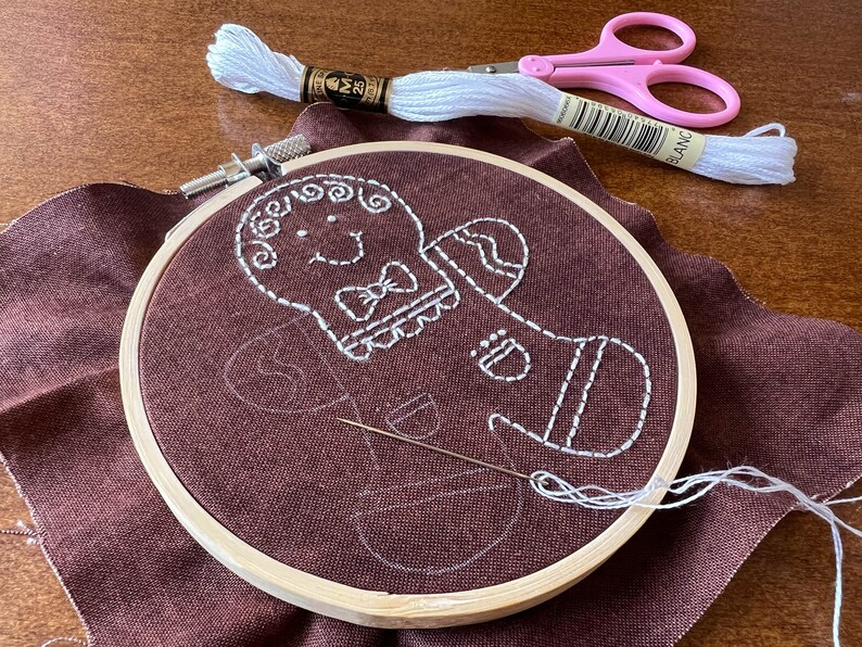 Gingerbread Cookies Hand Embroidery Pattern | Christmas Ornaments (PDF ...
