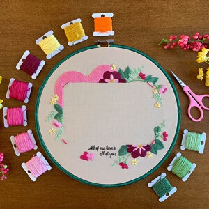 Embroidery Picture Frame PDF Pattern | Unique Floral Embroidery Photo ...