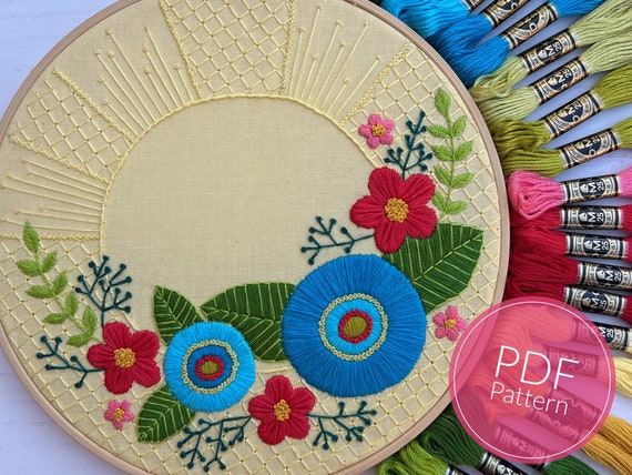 Spring Blooms Hand Embroidery Pattern PDF Modern Embroidery | Etsy