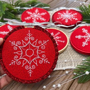 6 Beaded Snowflakes Embroidery Pattern | Bead Embroidery | Christmas ...