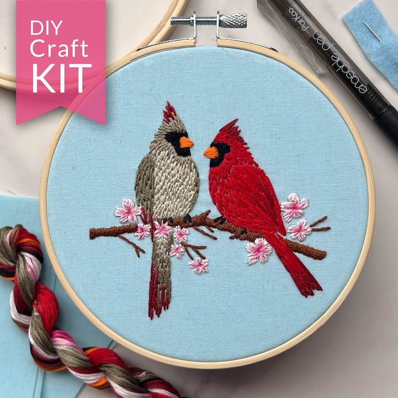 Cardinal Embroidery - Etsy