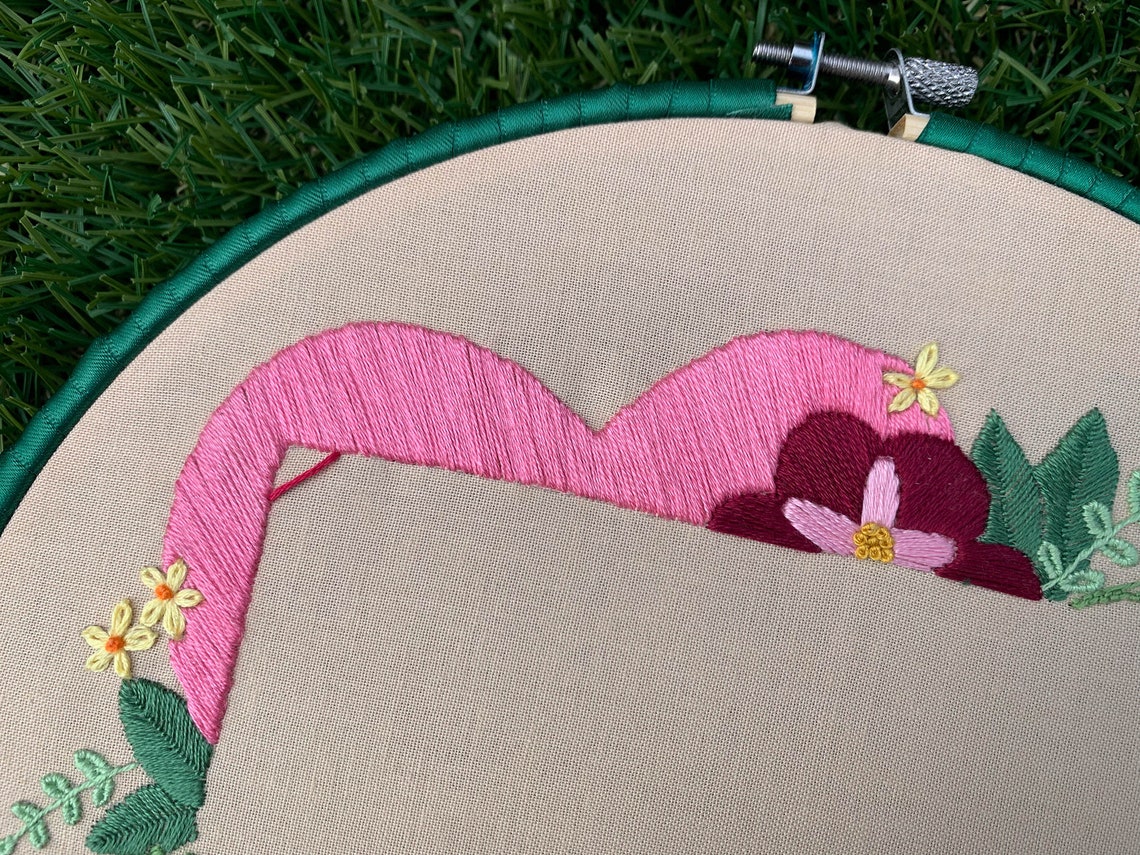 Embroidery Picture Frame PDF Pattern Unique Floral | Etsy