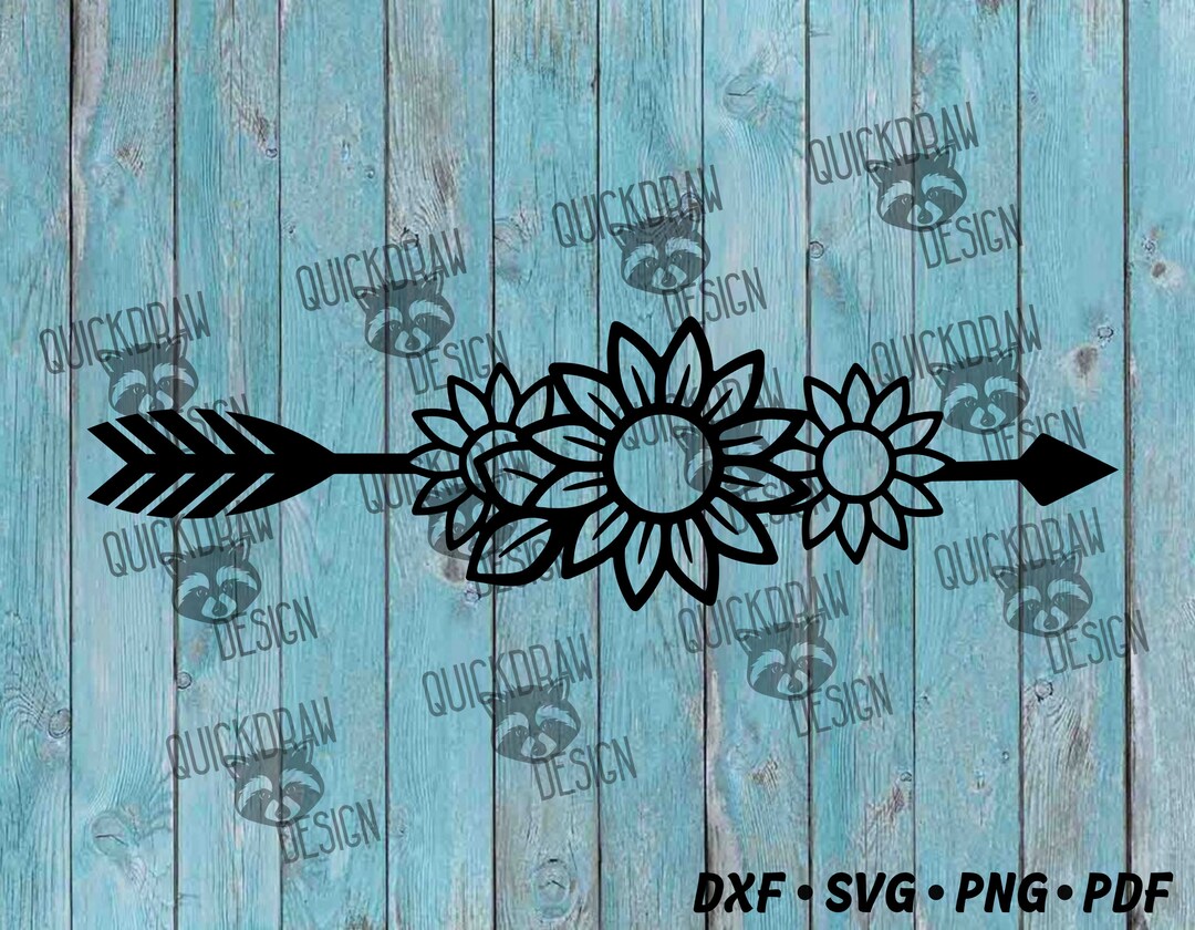 Boho Sunflower Arrow SVG and DXF for CNC Plasma, Laser, Waterjet ...
