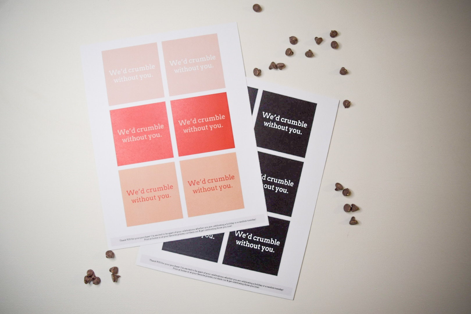 We'd Crumble Without You - Printable Tag - Etsy