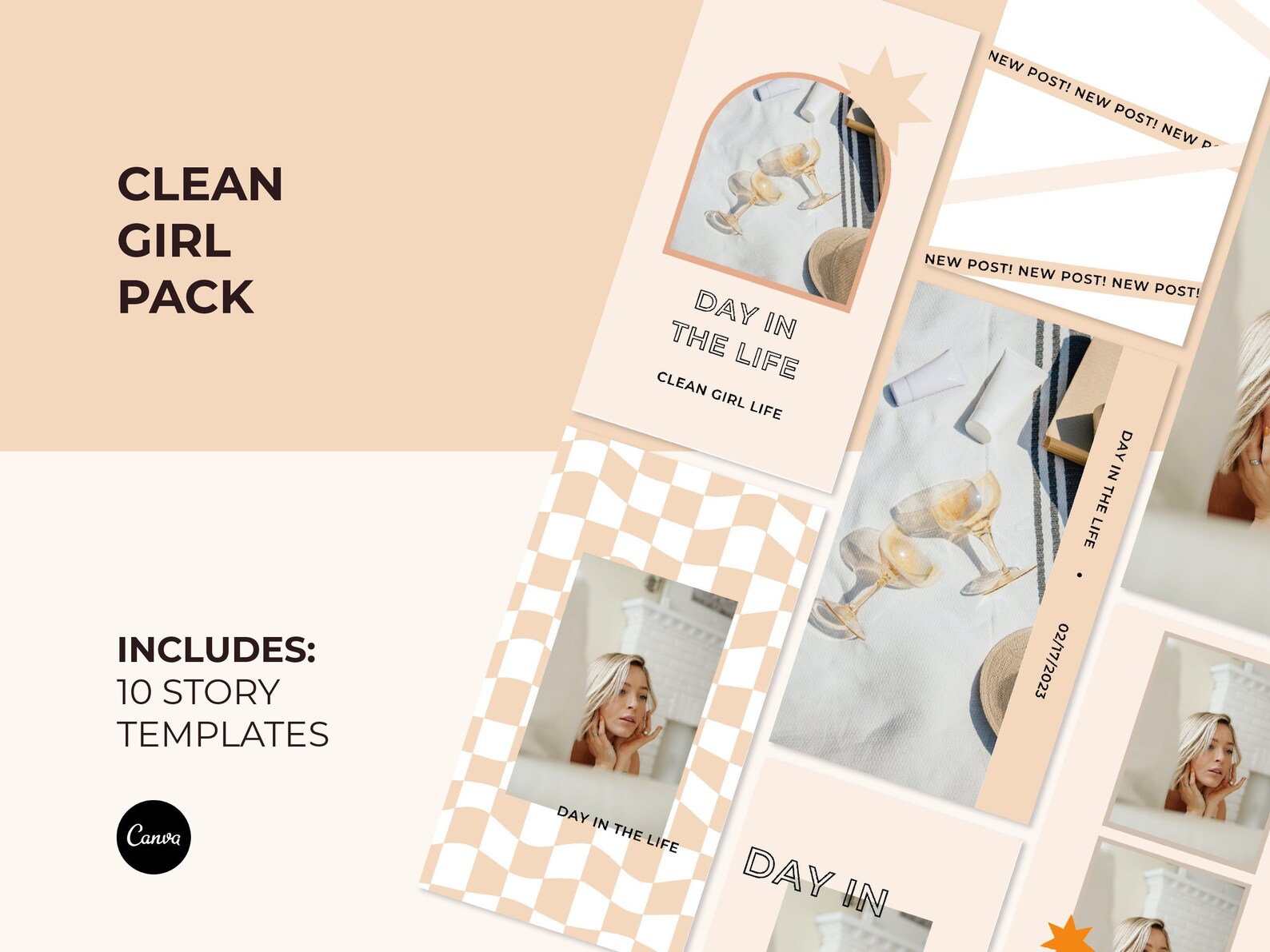 Clean Girl Instagram Story Templates for Canva - Etsy