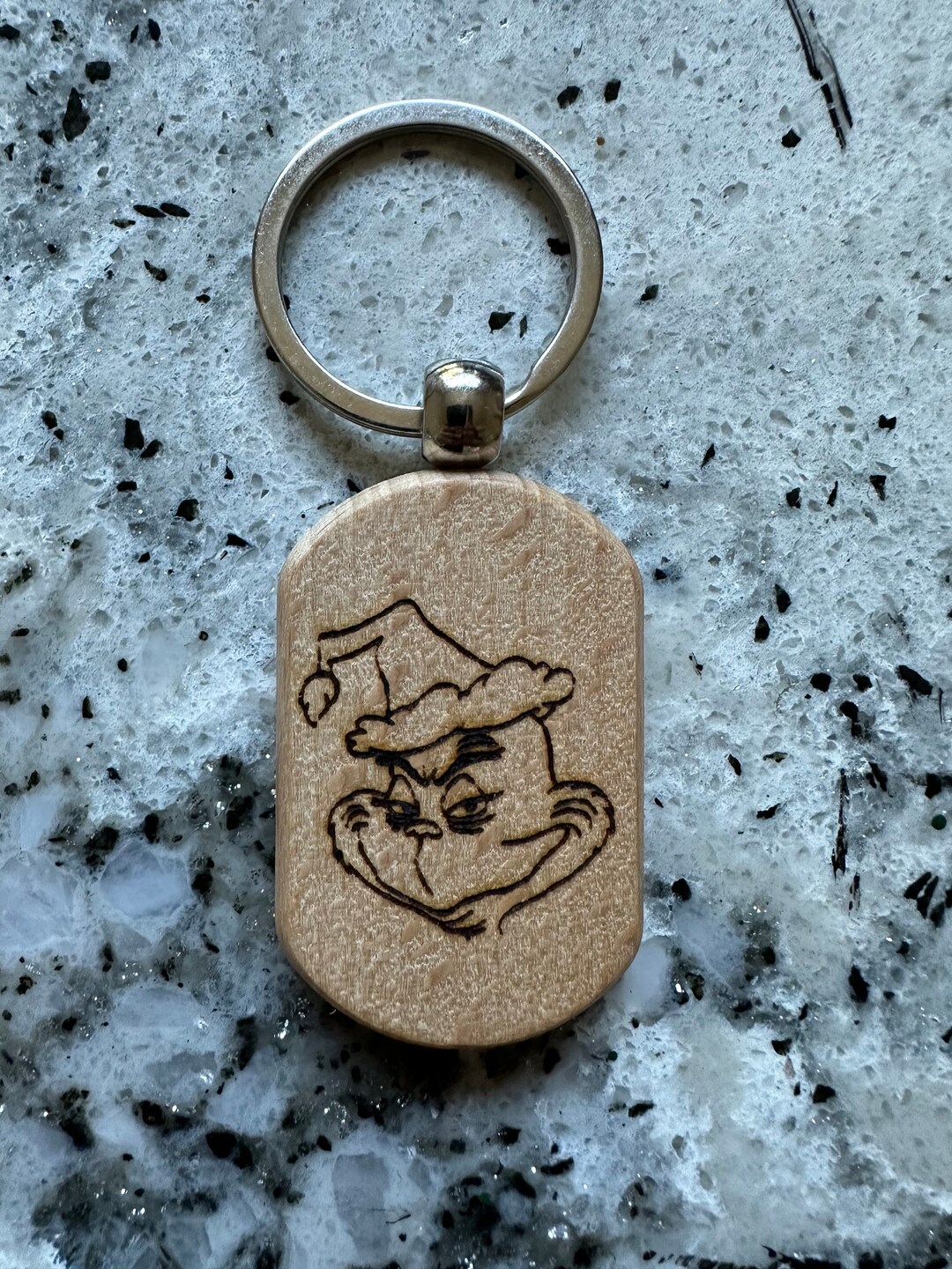 Keychain Wood, the Grinch - Etsy