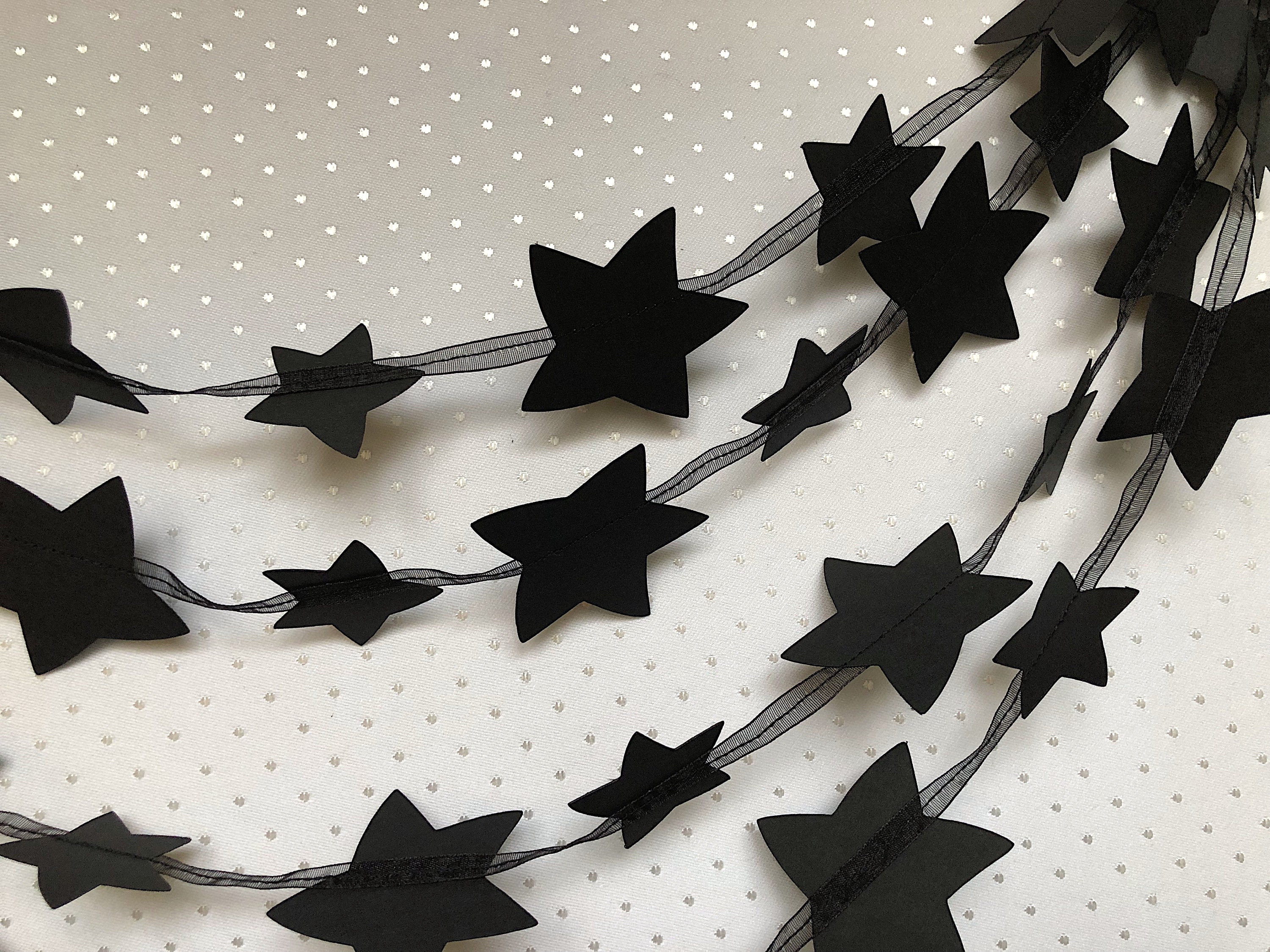 Black Star Garland Gothic Star Garland Black Party - Etsy