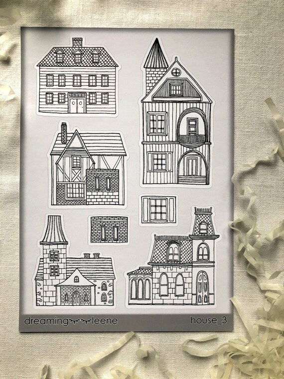 Vintage Tiny House Stickers Cozy Home Sticker Sheet House - Etsy
