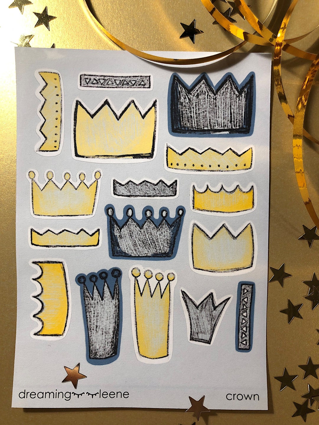 Crown Stickers: Queen, King, Prince, Princess - Scrapbook Stickers - Etsy