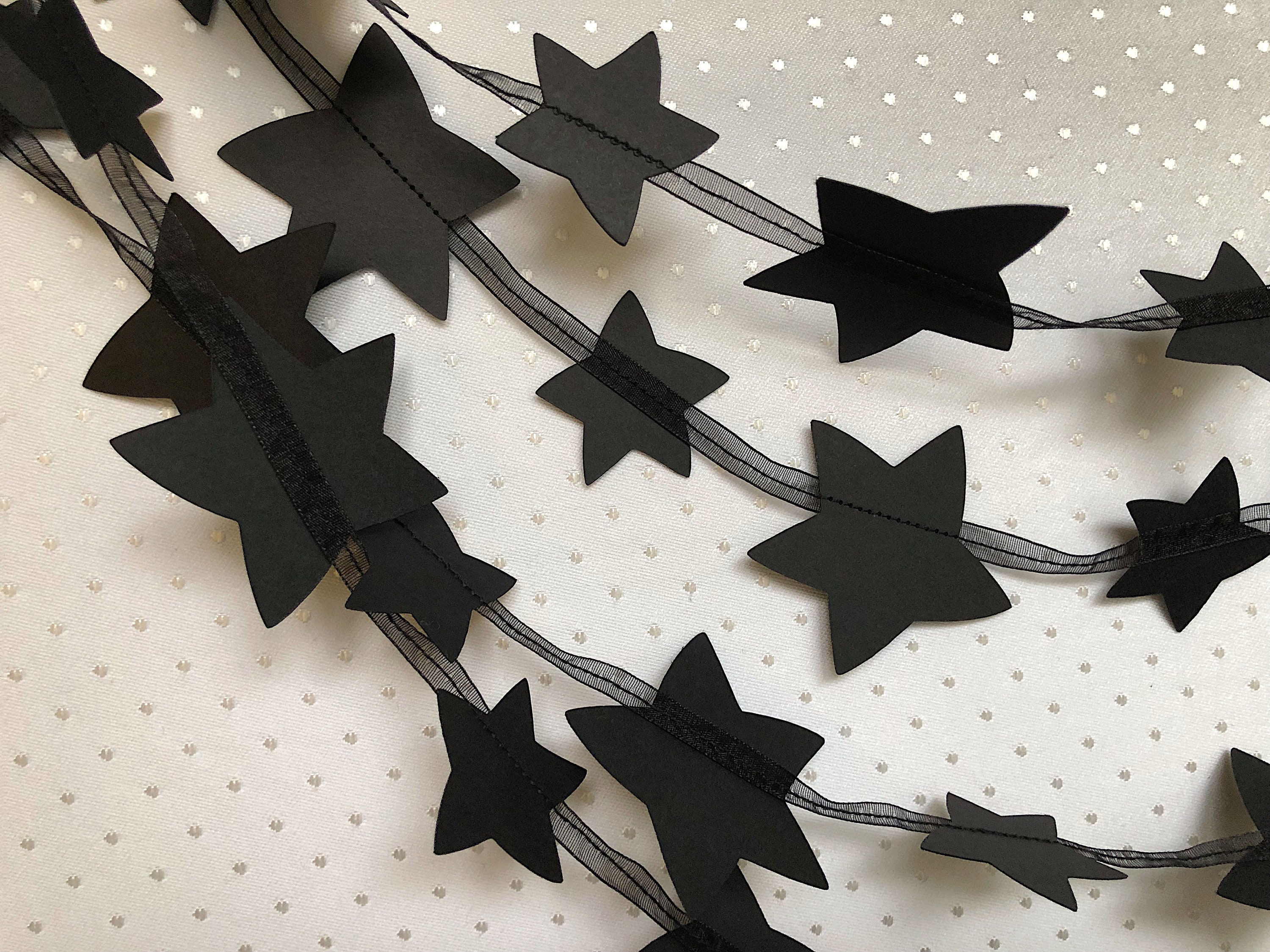 Black Star Garland Gothic Star Garland Black Party - Etsy