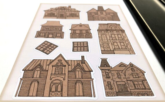 Vintage Tiny House Stickers Cozy Home Sticker Sheet House - Etsy