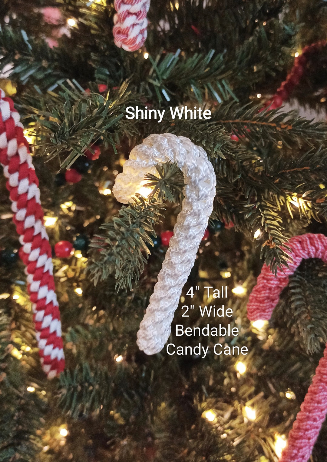 Candy Cane Christmas Tree Handmade Rope Decoration 550 Paracord Weaved ...