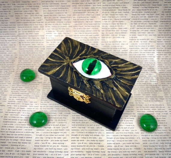 Dragon Eye Trinket Box Hand-painted Jewelry Box W/ Glass Gem - Etsy