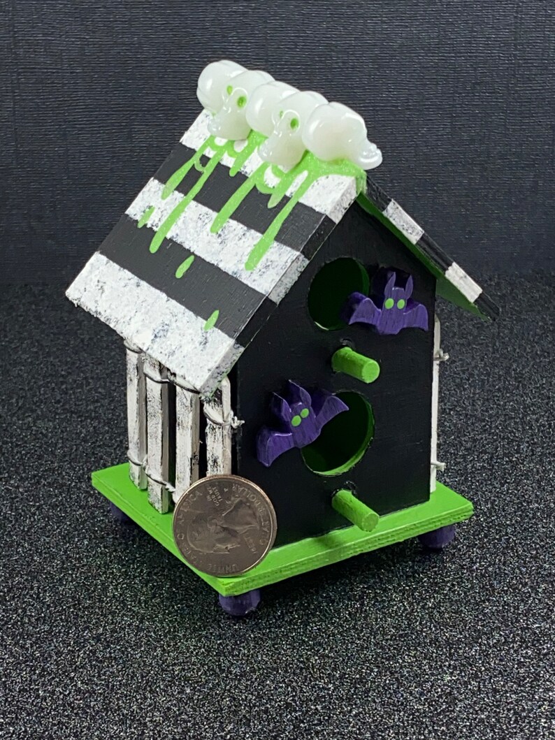Harry the Hunter Hut, Decorative Beetlejuice Inspired Birdhouse, Glow ...