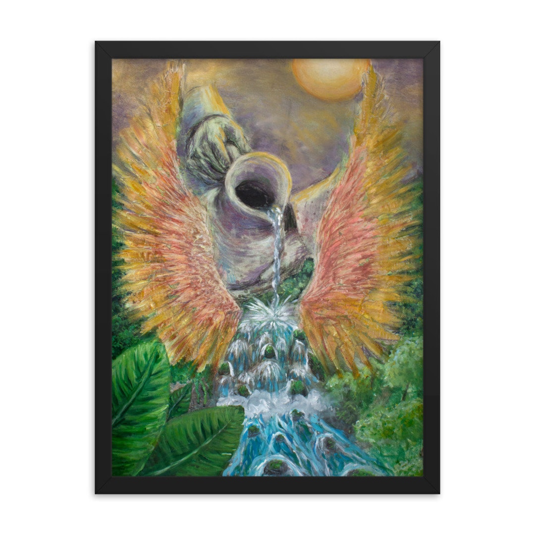 God Pouring Out Blessings Framed Art Print - Etsy