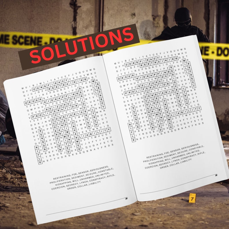 True Crime Word Search Book 60 Word Find Puzzles for Adults - Etsy