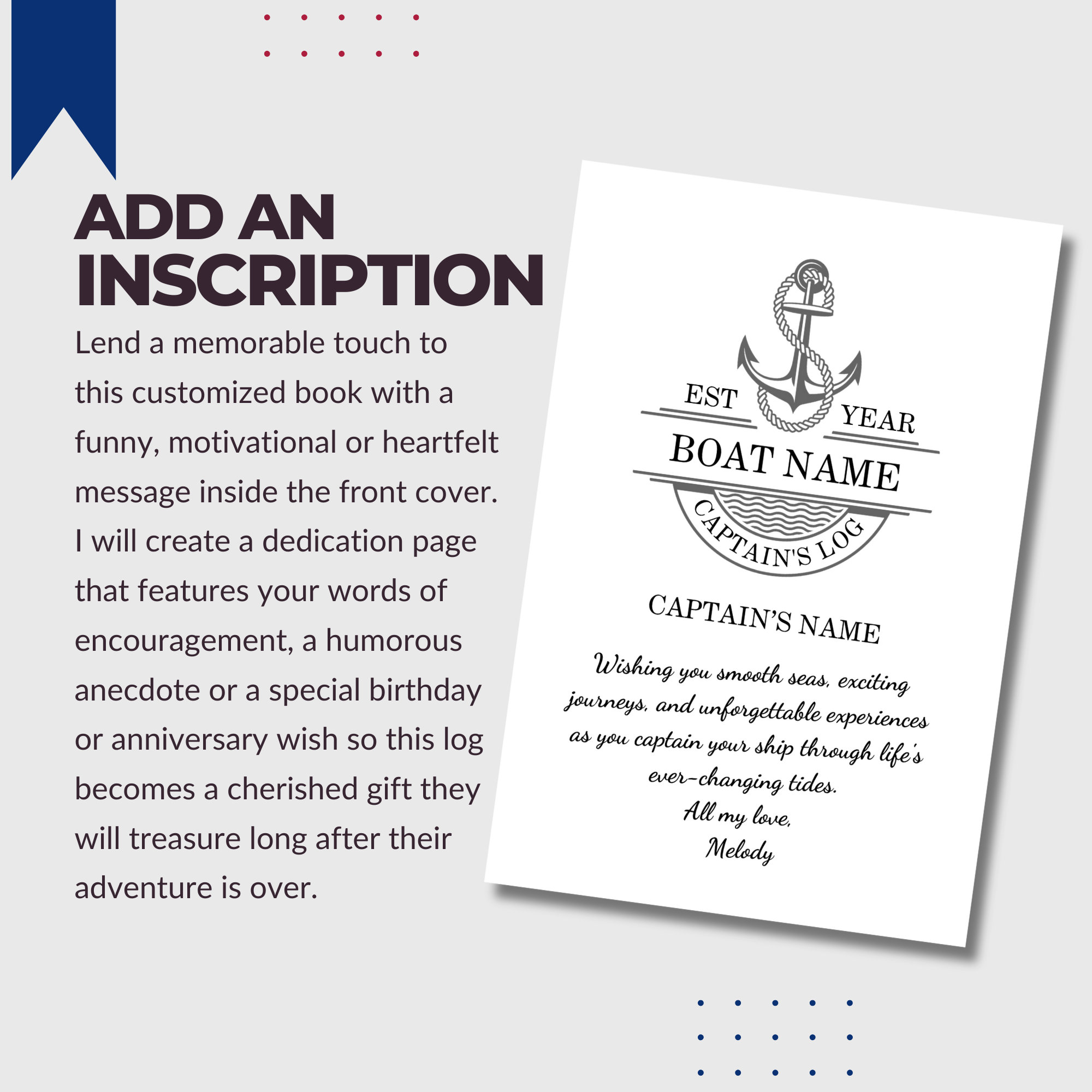 Personalized Captains Log Book Unique Gift for Boaters Boat Gift Gift ...